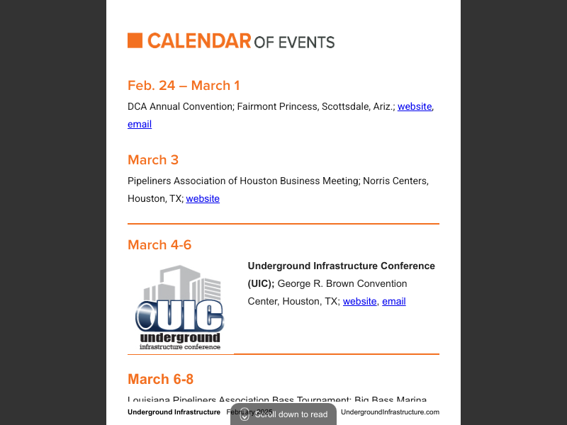 February 2025Calendar of Events