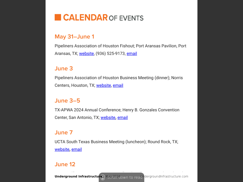 May 2024Calendar of Events