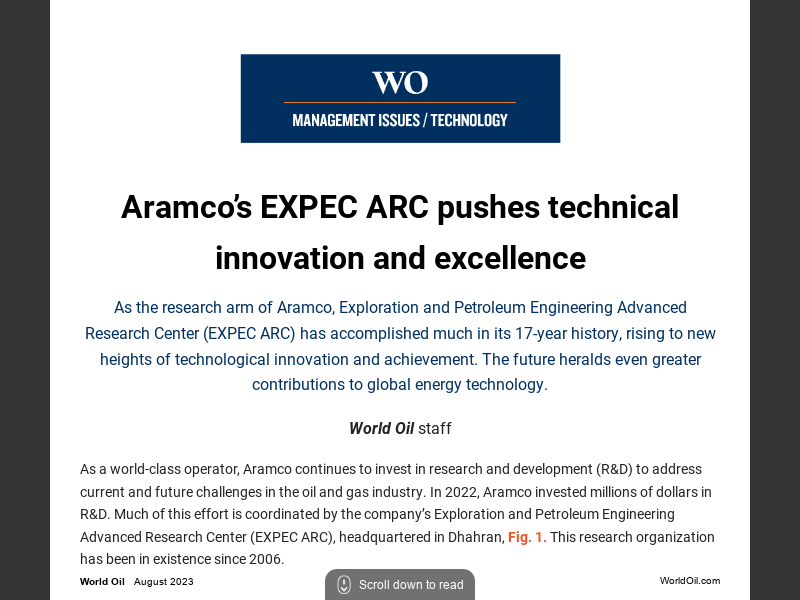 August 2023Mgt Issues—Staff (Aramco EXPEC ARC)