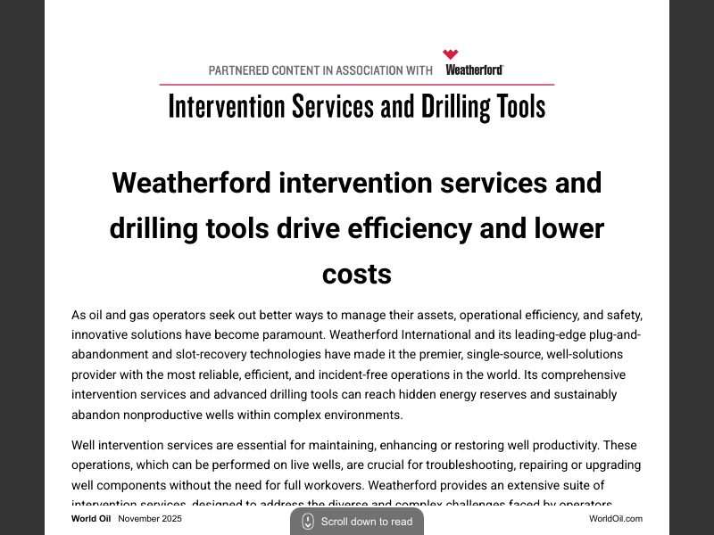 November 2025Weatherford—Intervention Services and Drilling Tools