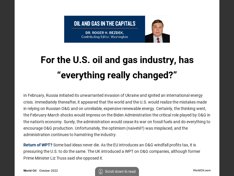 October 2022CAPITALS column—Bezdek