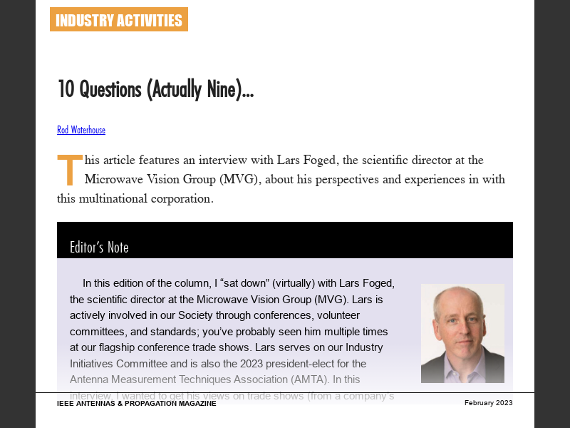 IEEE Antennas & Propagation Magazine - February 2023Industry Activities