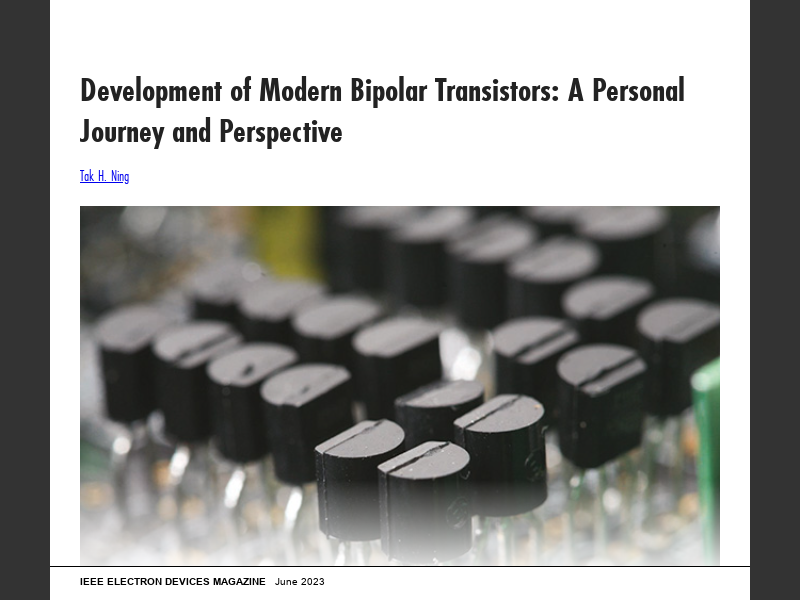 IEEE Electron Devices Magazine - June 2023Development of Modern Bipolar ...