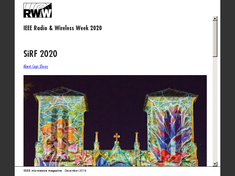 IEEE Microwave Magazine, December 20195G Infrastructure RF Solutions