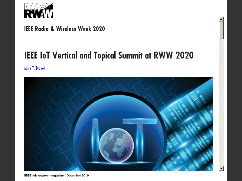 IEEE Microwave Magazine, December 2019Cover