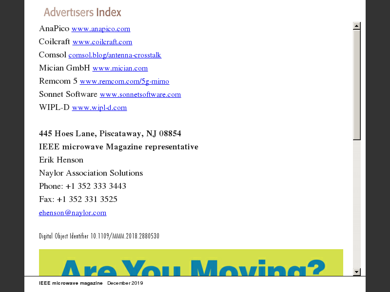 IEEE Microwave Magazine, December 20195G Infrastructure RF Solutions