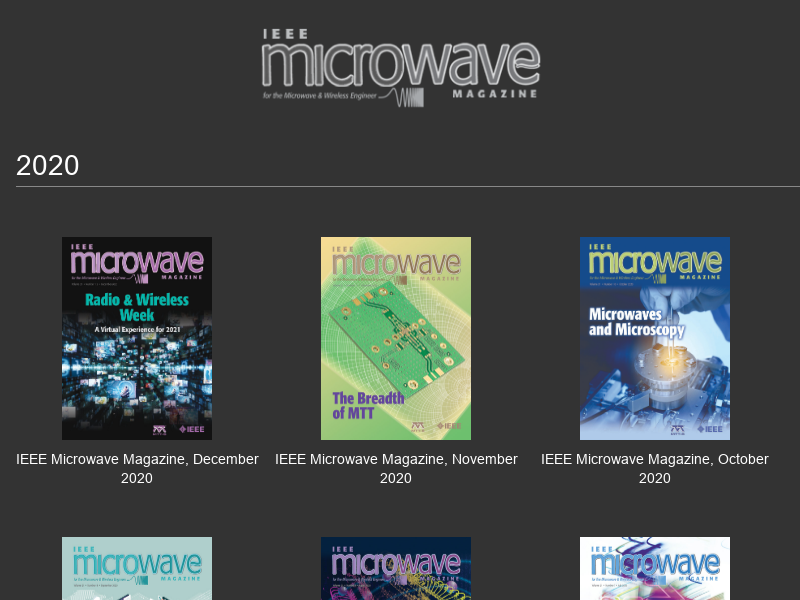 IEEE Microwave Magazine, January 2021