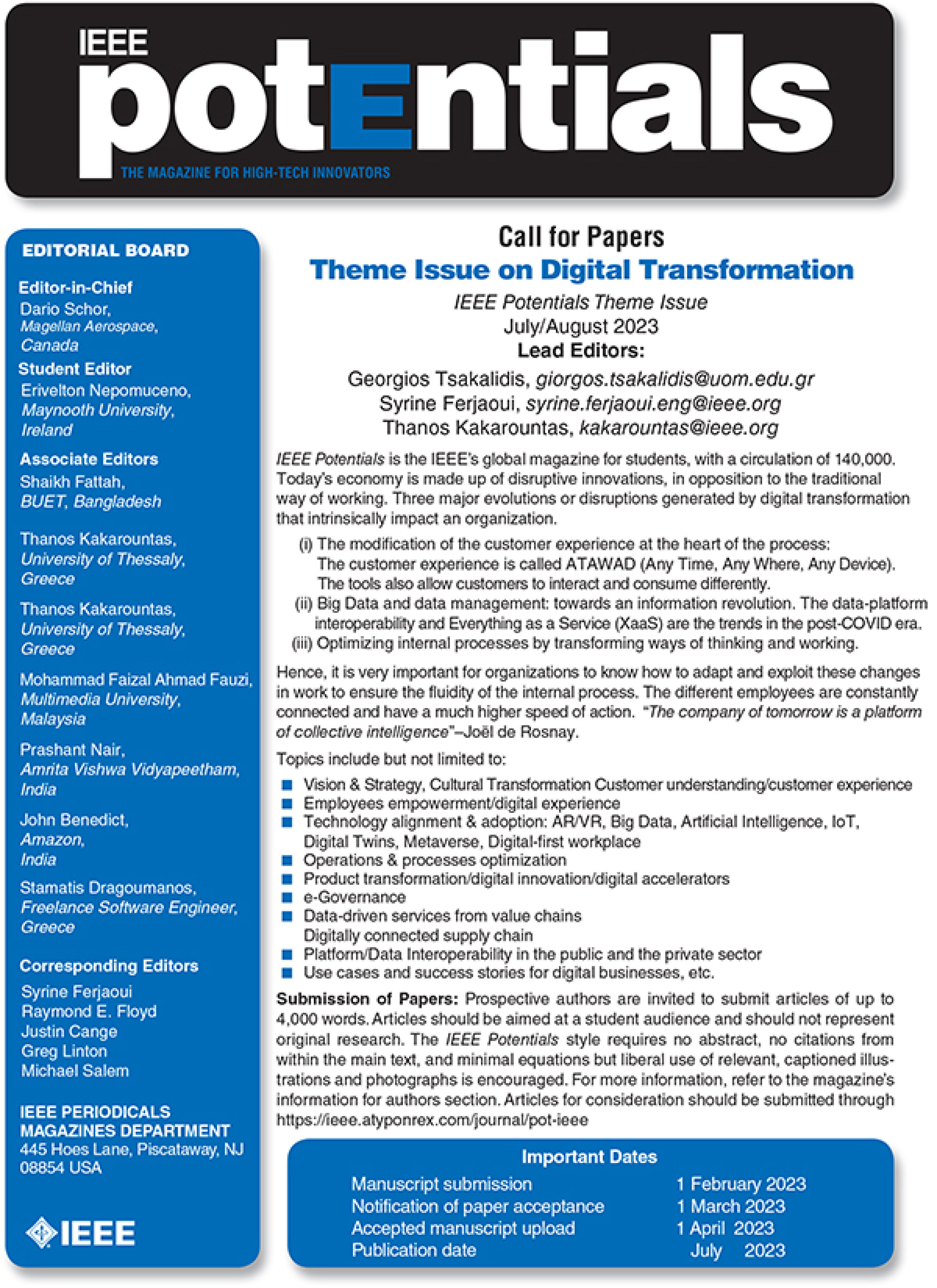 IEEE Potentials Magazine - January/February 2023Cover
