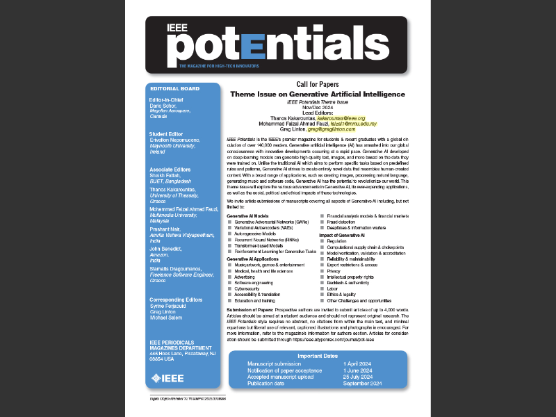 IEEE Potentials Magazine - January/February 2024Call for Papers