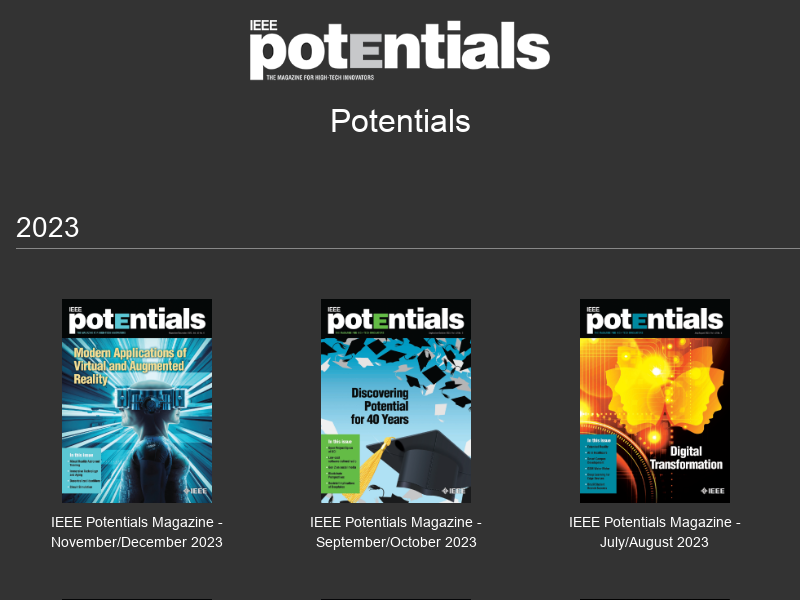IEEE Potentials Magazine - January/February 2024Archives