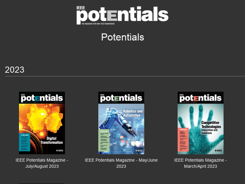 IEEE Potentials Magazine - July/August 2023Archives