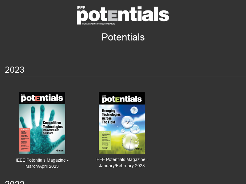 IEEE Potentials Magazine - May/June 2023Archives