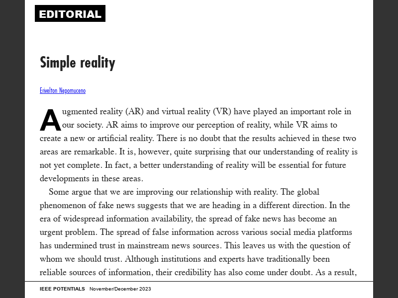 IEEE Potentials Magazine - November/December 2023Editorial
