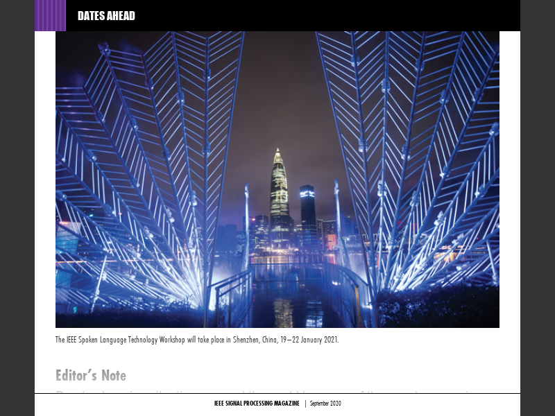 IEEE Signal Processing Magazine, September 2020Cover