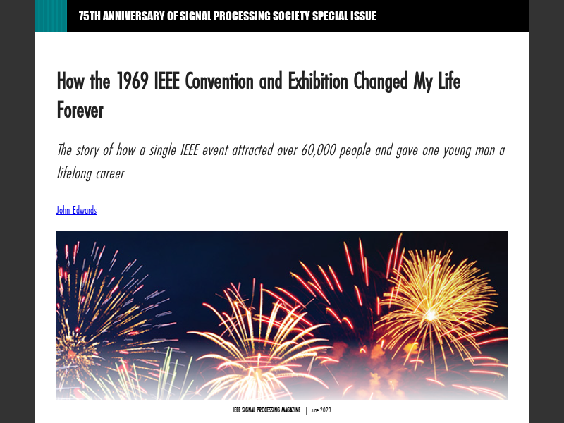 IEEE Signal Processing - June 2023 - 75th AnniversaryHow the 1969 IEEE ...