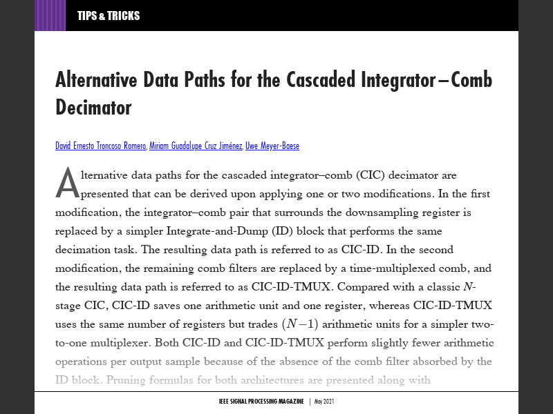 IEEE Signal Processing Magazine, May 2021Cover