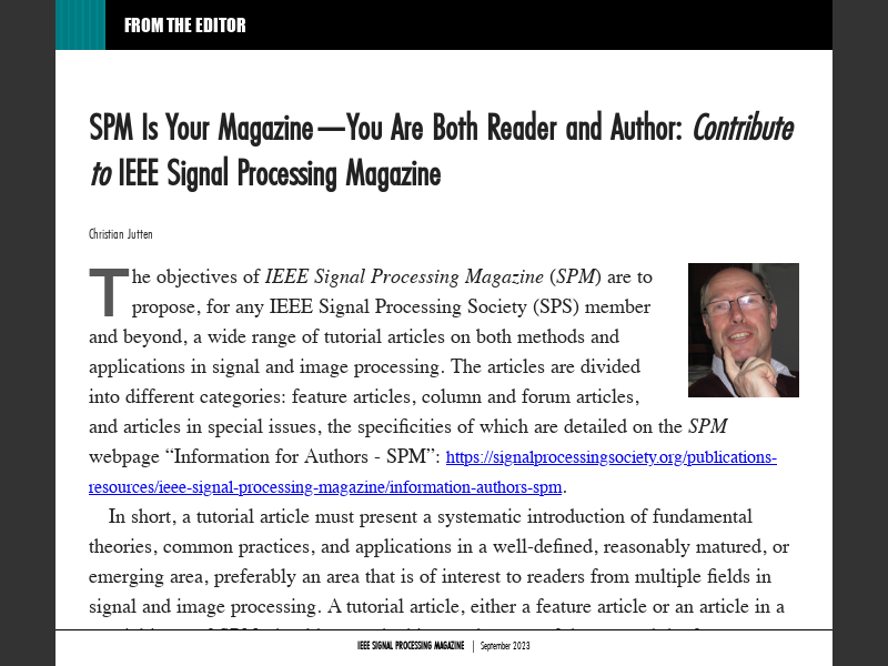 IEEE Signal Processing Magazine - September 2023From the Editor