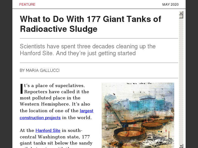 IEEE Spectrum NA May 2020What to Do With 177 Giant Tanks of Radioactive ...