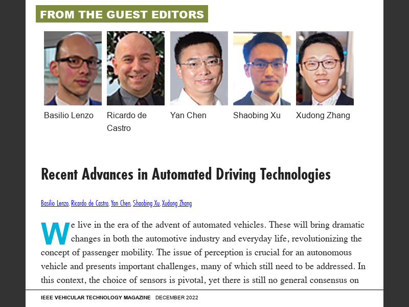 IEEE Vehicular Technology Magazine - December 2022From the Guest Editors