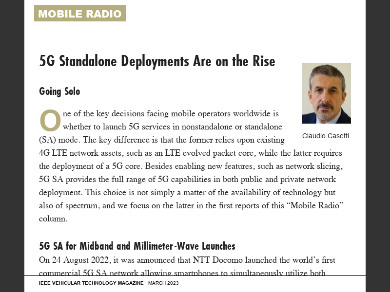 IEEE Vehicular Technology Magazine - March 2023Mobile Radio