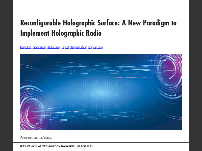 IEEE Vehicular Technology Magazine - March 2023Reconfigurable ...