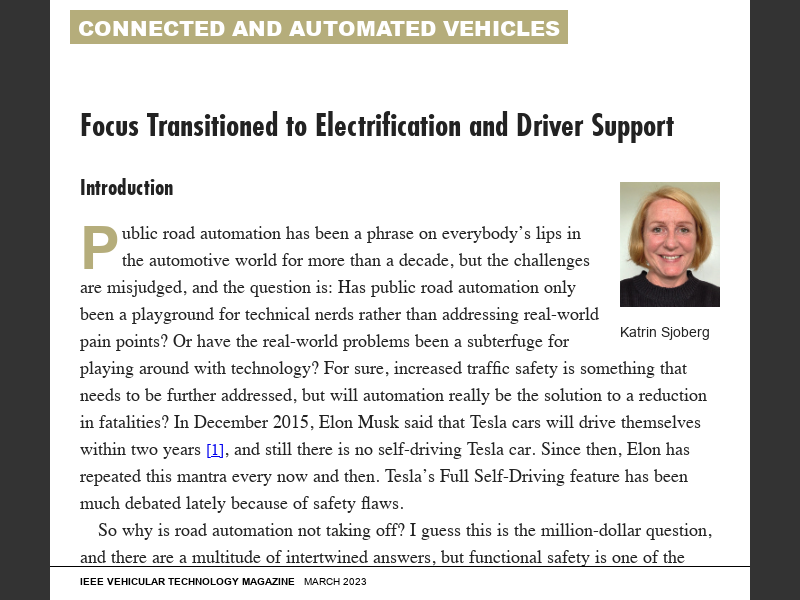 IEEE Vehicular Technology Magazine - March 2023Connected and Automated ...