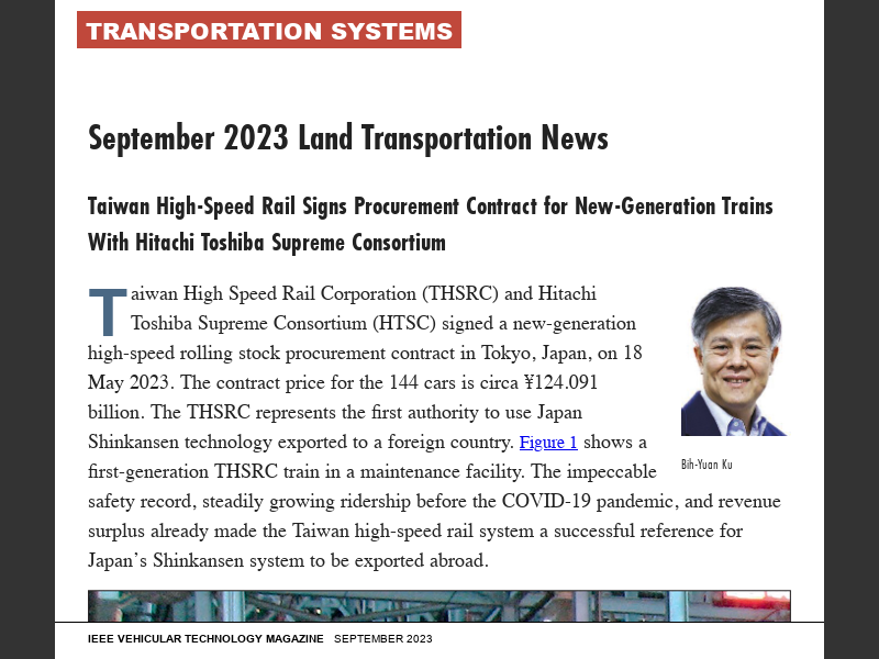 IEEE Vehicular Technology Magazine - September 2023Transportation Systems
