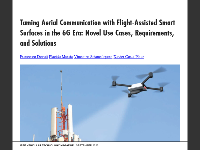 IEEE Vehicular Technology Magazine - September 2023Taming Aerial ...