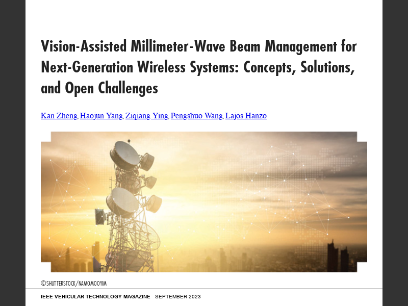 IEEE Vehicular Technology Magazine - September 2023Vision-Assisted ...