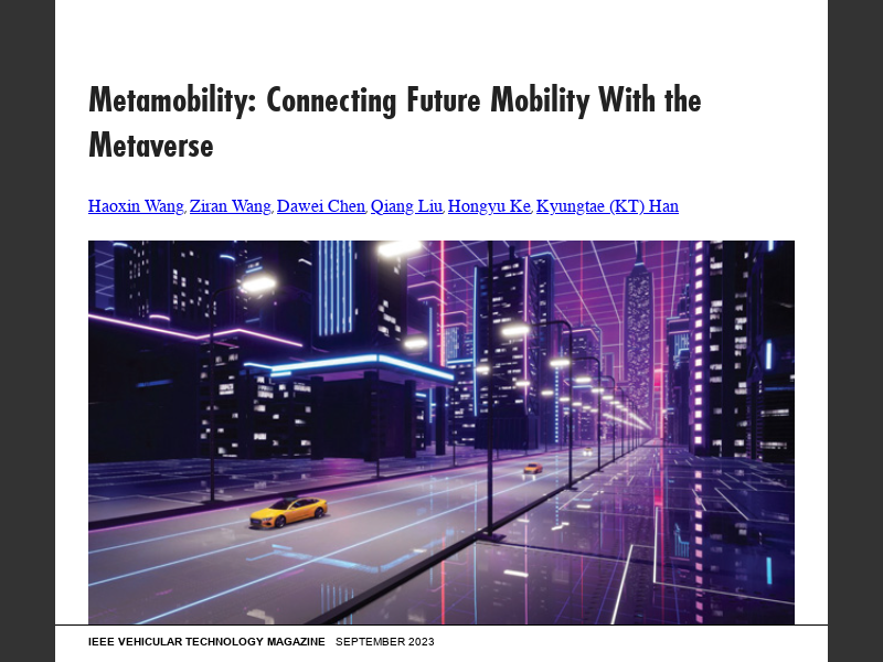 IEEE Vehicular Technology Magazine - September 2023Metamobility