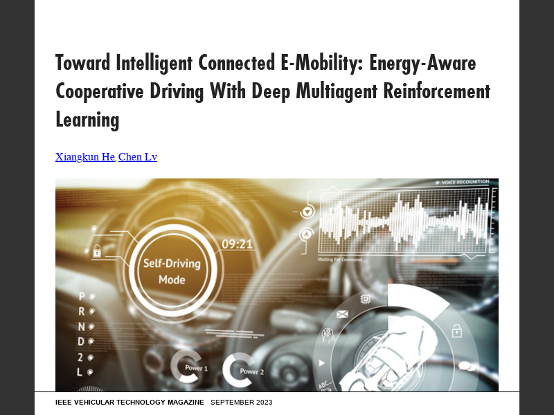 IEEE Vehicular Technology Magazine - September 2023Toward Intelligent ...