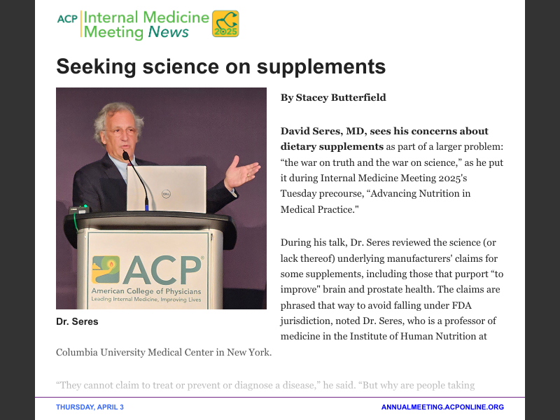 IMM 2025 News Thurs., April 3Supplements