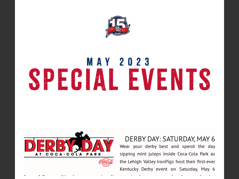 Issue Two: April 18-23Special Events - May