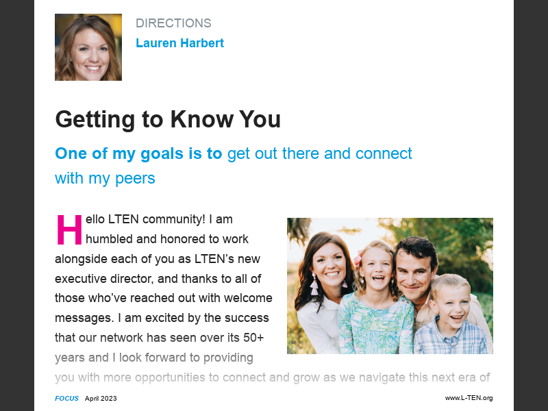 Focus Magazine - April 2023Directions: Getting to Know You