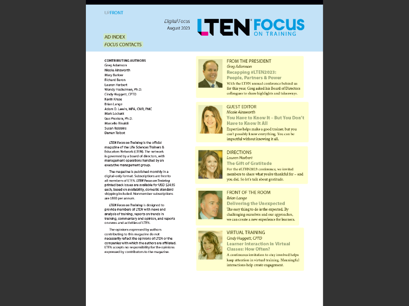 Focus Magazine - August 2023Upfront