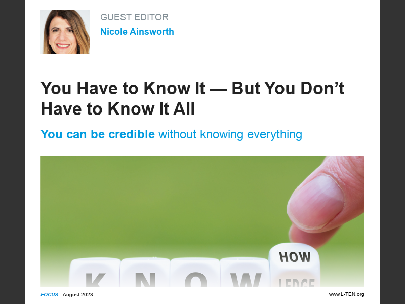 Focus Magazine - August 2023Guest Editor: You Have to Know It-But You ...