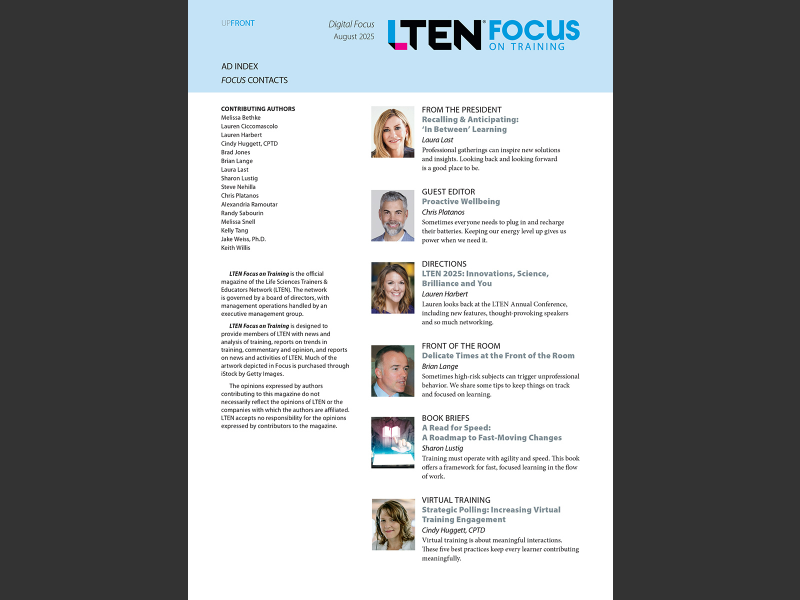 Focus Magazine - August 2025Upfront