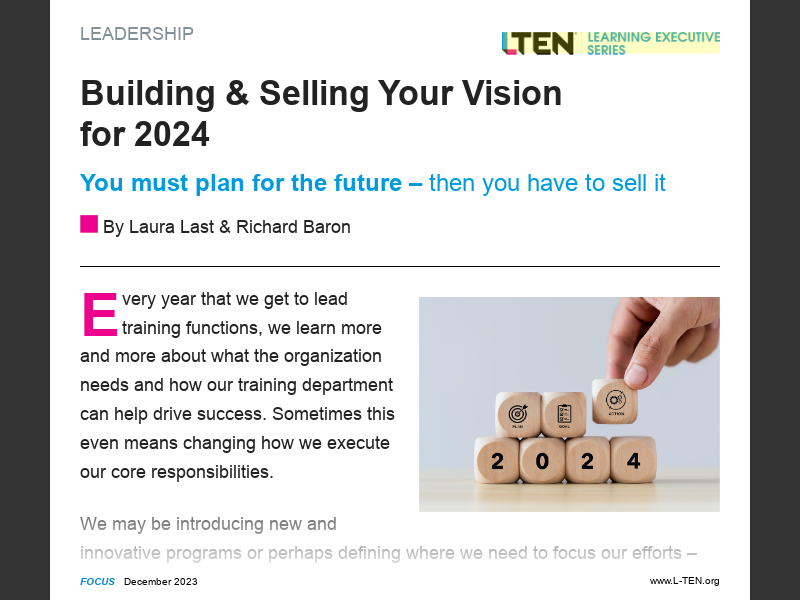 Focus Magazine - December 2023Building & Selling Your Vision for 2024