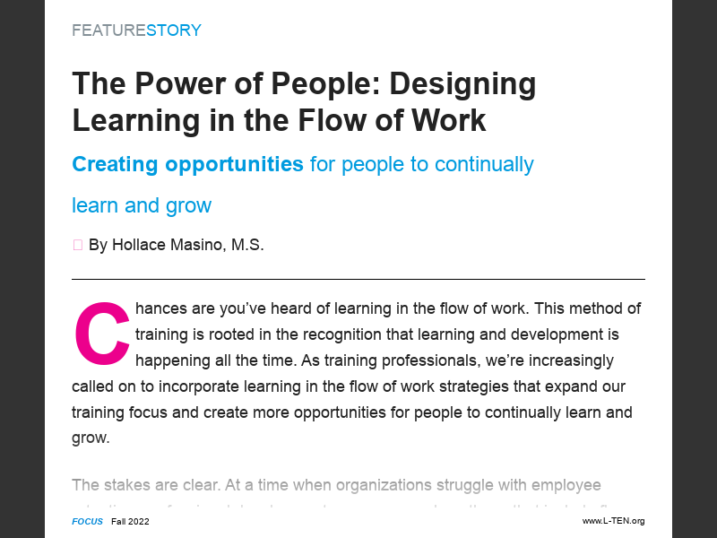 Focus Magazine - Fall 2022The Power of People: Designing Learning in ...