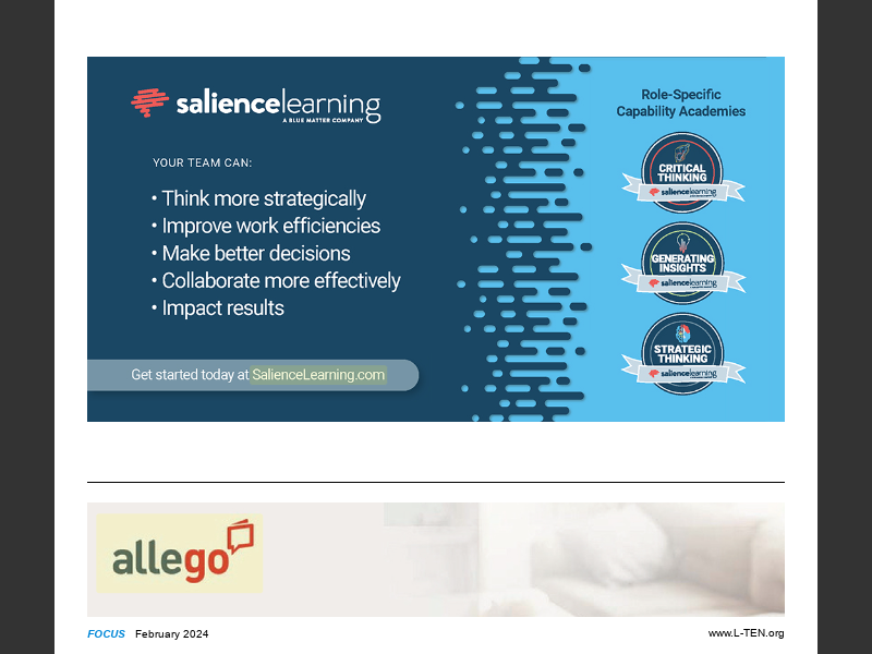 Focus Magazine - February 2024Salience Learning | Allego