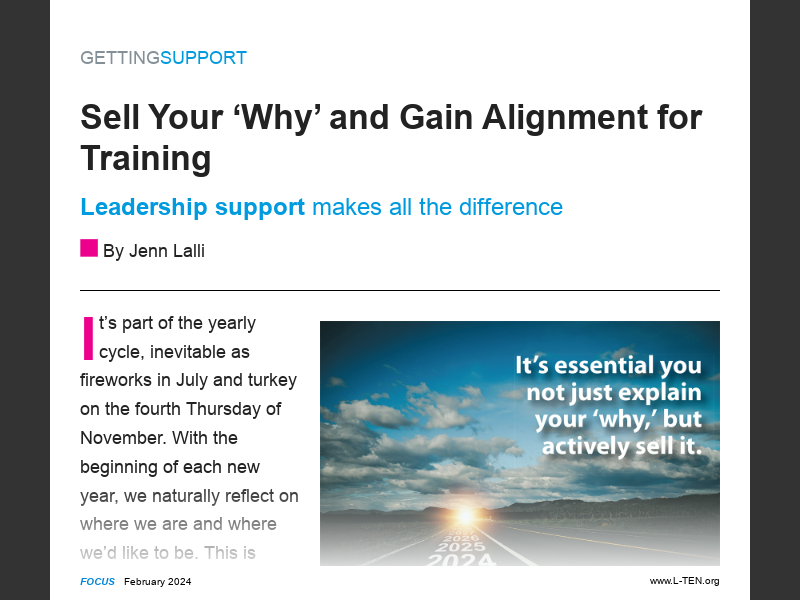 Focus Magazine - February 2024Getting Support: Sell Your "Why" and Gain ...