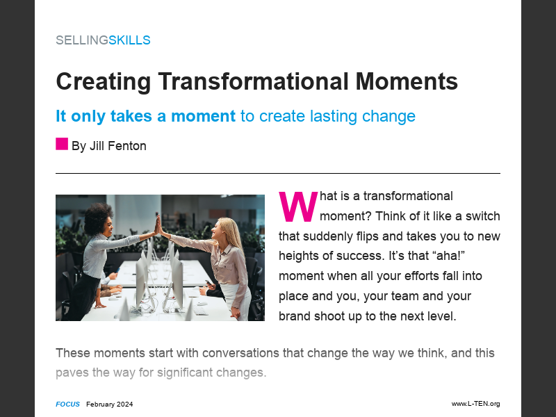Focus Magazine - February 2024Selling Skills: Creating Transformational ...