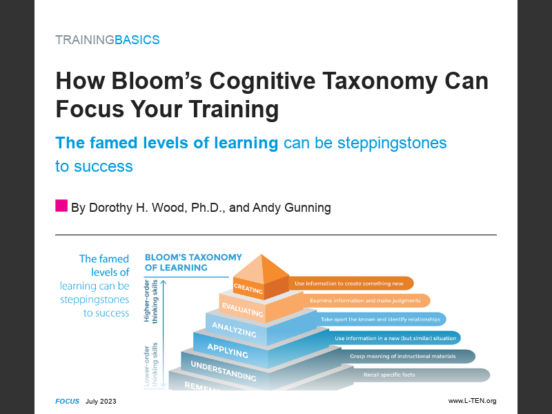 Focus Magazine - July 2023Training Basics: How Bloom's Cognitive ...
