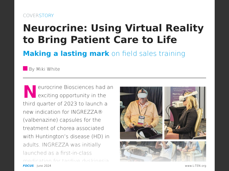 Focus Magazine - June 2024Cover Story: Neurocrine: Using Virtual ...