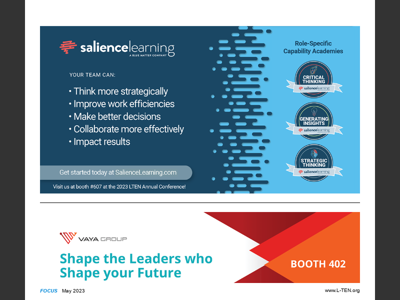 Focus Magazine - May 2023Salience Learning | Vaya