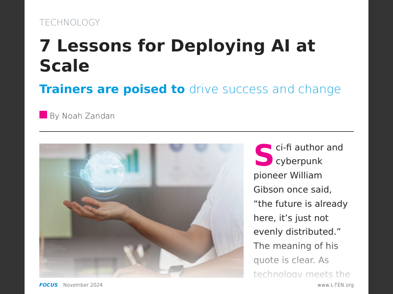 Focus Magazine - November 2024Technology: 7 Lessons for Deploying AI at ...