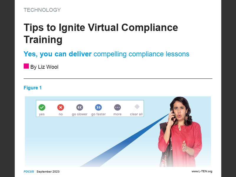 Focus Magazine - September 2023Tips to Ignite Virtual Compliance Training