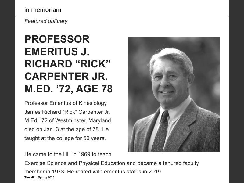 Spring 2025In Memoriam: Rick Carpenter