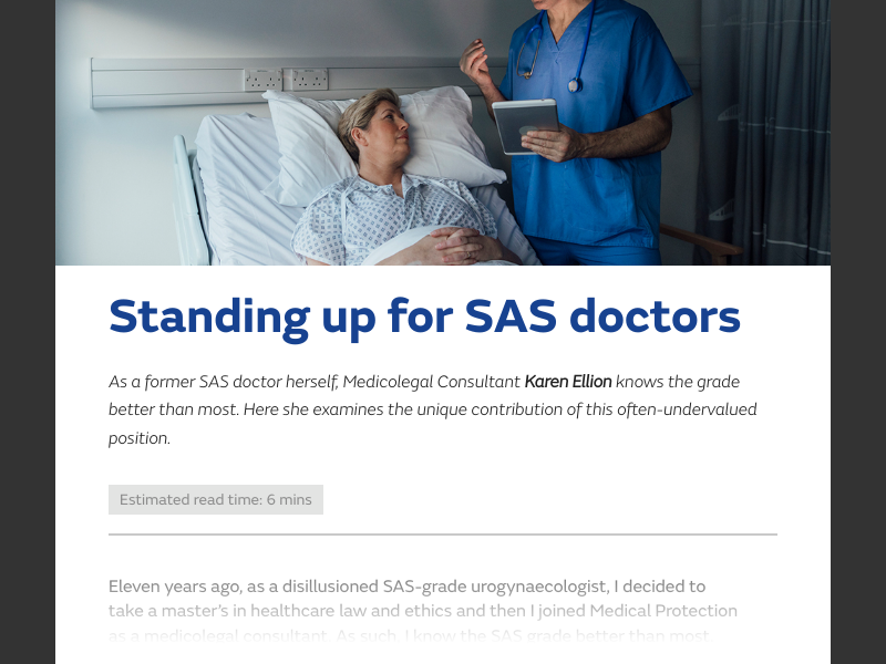 Casebook UK - Volume 32 Issue 1 - September 2024Standing up for SAS doctors