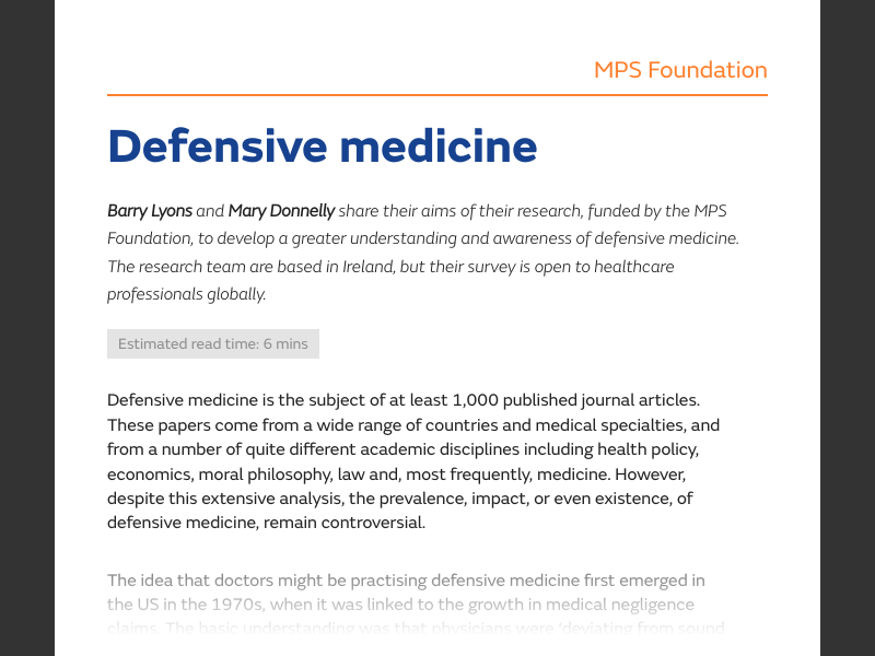 Casebook UK - Volume 33 Issue 1 - June 2025Defensive medicine